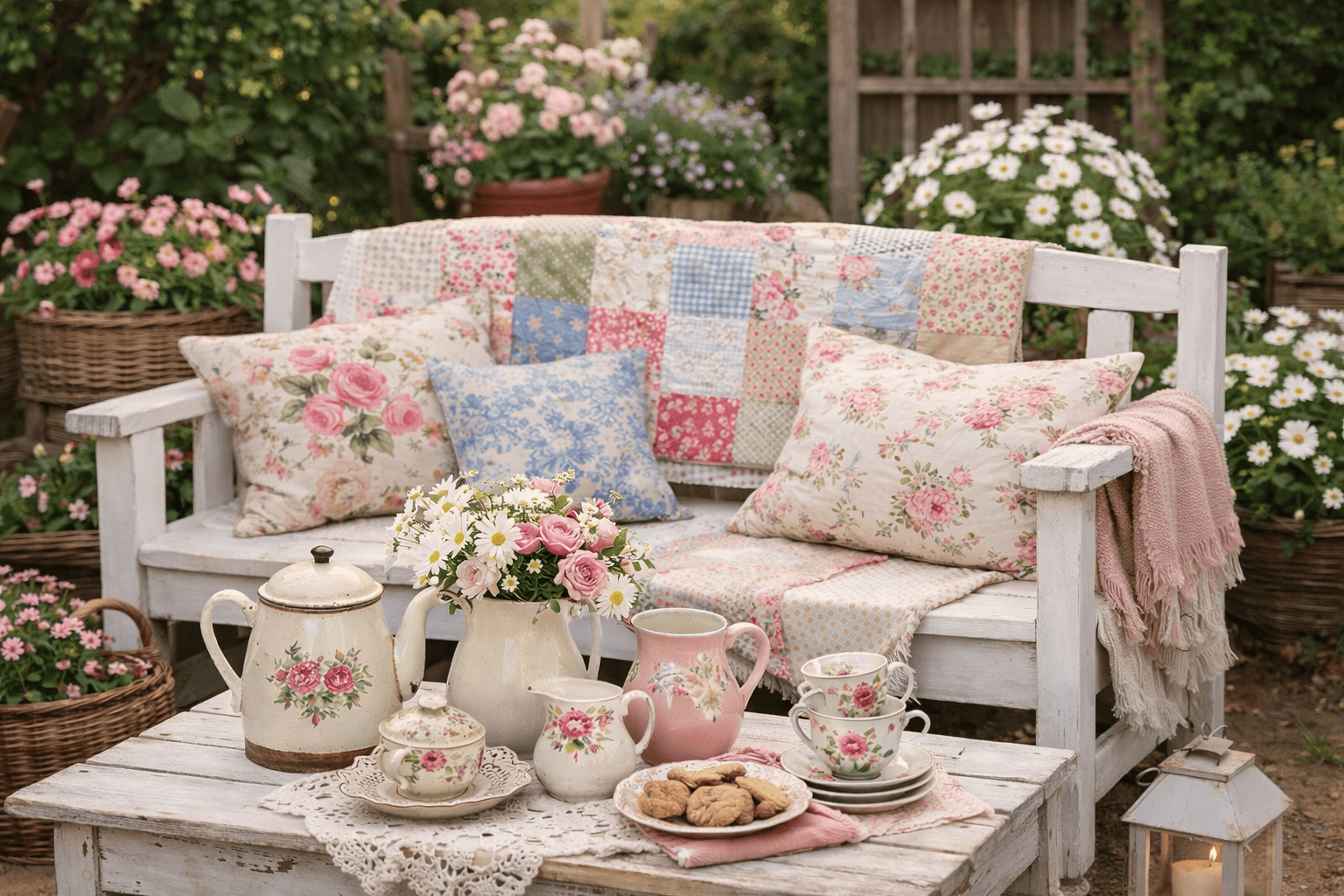 13 Shabby Chic Outdoor Decor Ideas for Gardens & Patios 🌿